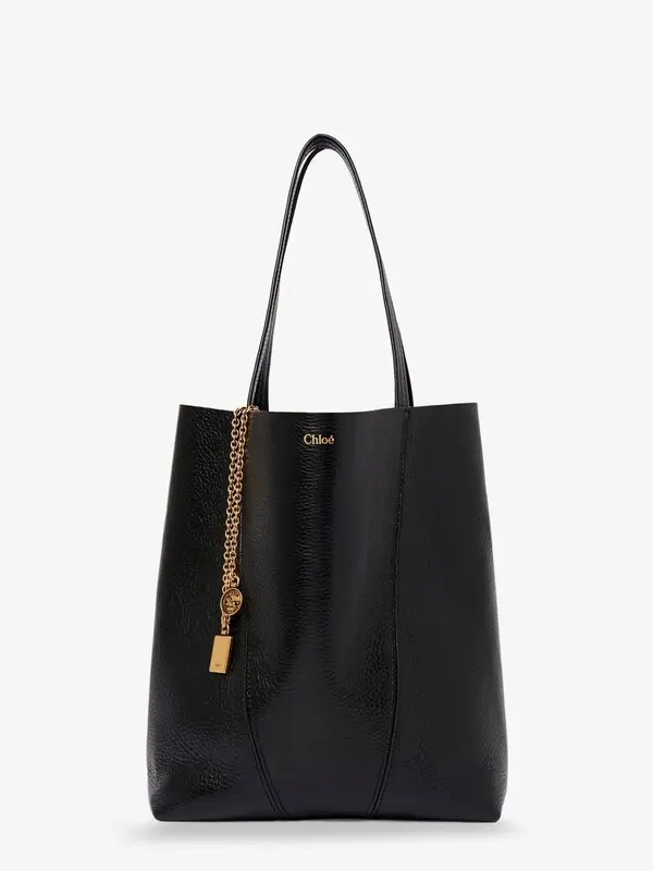 Chloé Spin Leather Shoulder Bag - Black