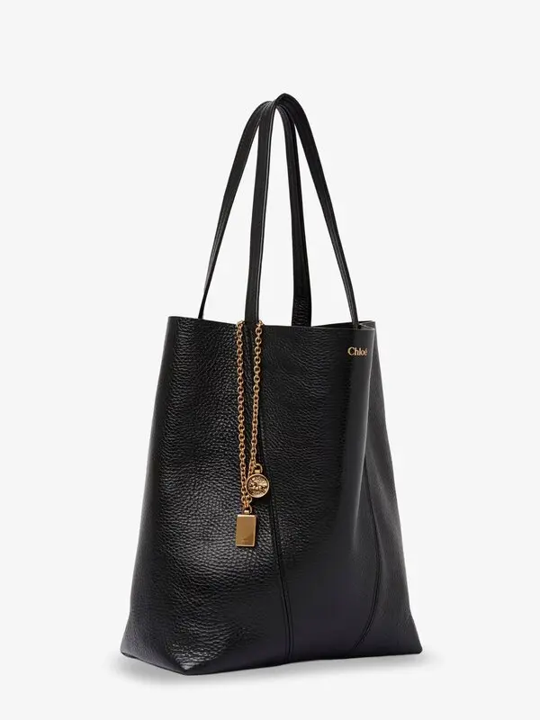 Chloé Spin Leather Shoulder Bag - Black
