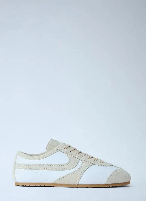 Dries Van Noten Suede Panel Lace-up Trainers - White