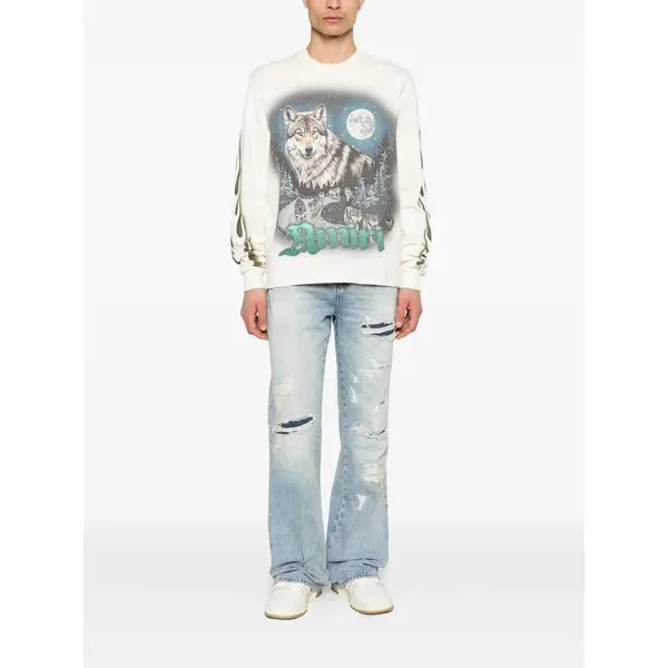 Amiri Distressed Denim Bootcut Jeans