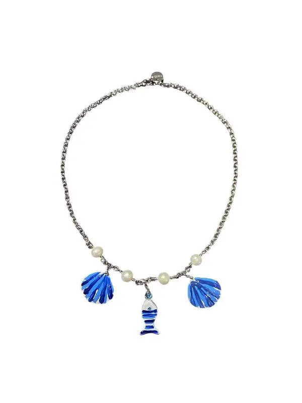 Marni Chain Necklace With Fish Pendant - Silver