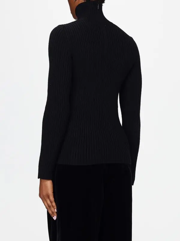 Max Mara Ribbed Turtleneck Sweater - Black