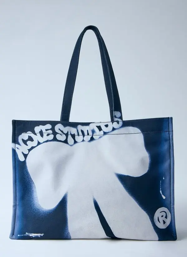 Acne Studios Logo Shopper Tote Bag - Blue