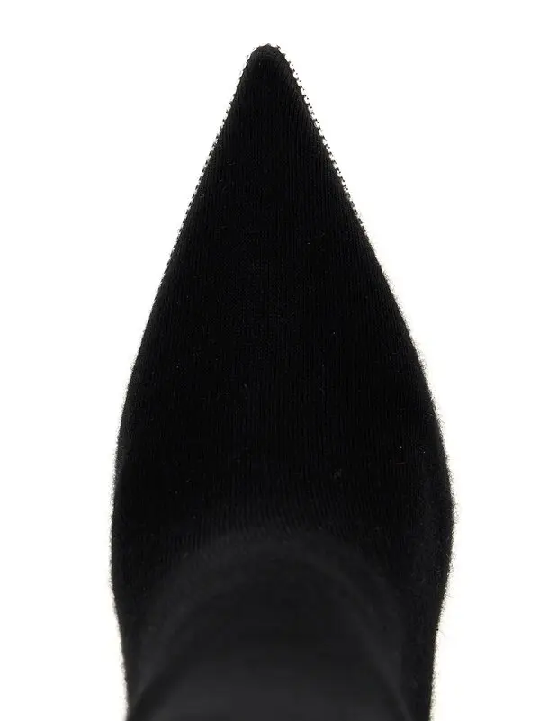 Rene Caovilla Sock Boots With Rhinestone Appliqu