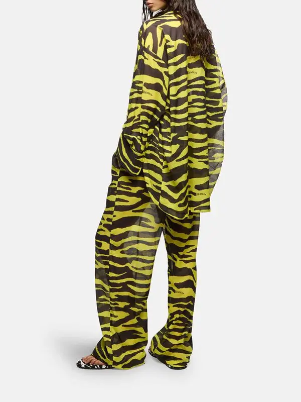 Attico Zebra Print Cotton Muslin Shirt