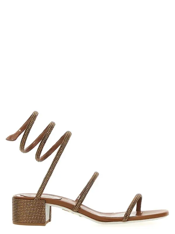 Rene Caovilla Cleo' Embellished Leather Sandals - Brown
