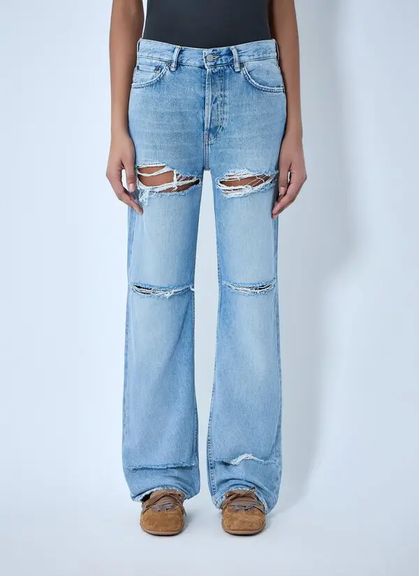 Acne Studios Wide-leg Distressed Jeans - Blue