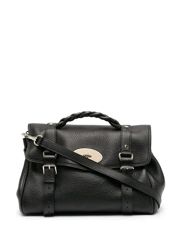Mulberry Alexa Handbag In Black Pebbled Leather - Multicolor