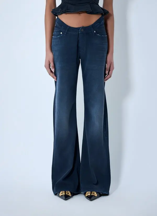 Balenciaga Curved Waist Jeans - Blue