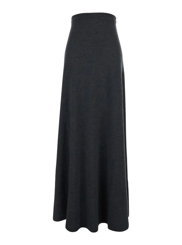Balenciaga Flared Wool Skirt With Ribbed Waist - Multicolor