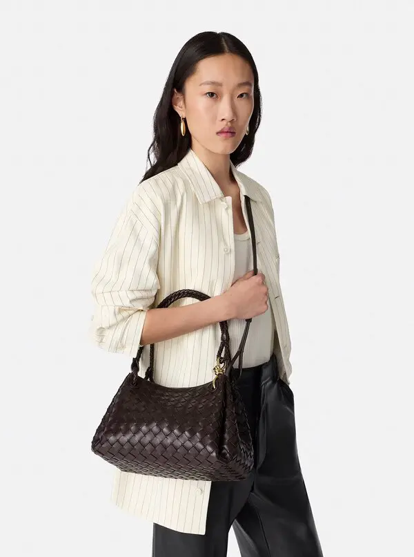 Bottega Veneta Leather Shoulder Bag With Knot Detail
