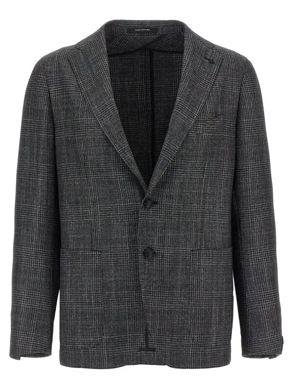 Tagliatore Check Patterned Blazer - Gray