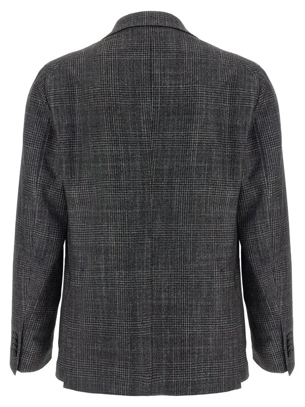 Tagliatore Check Patterned Blazer - Gray