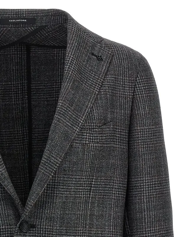 Tagliatore Check Patterned Blazer - Gray