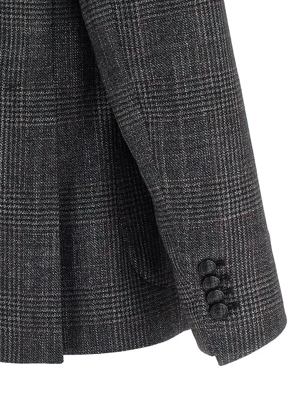 Tagliatore Check Patterned Blazer - Gray