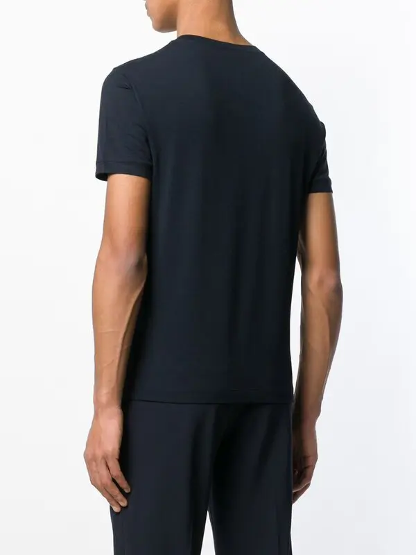 Giorgio Armani Stretch Viscose Jersey Crew Neck T-shirt - Blue