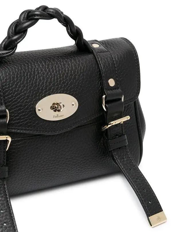 Mulberry Alexa Mini Handbag In Pebbled Leather - Black