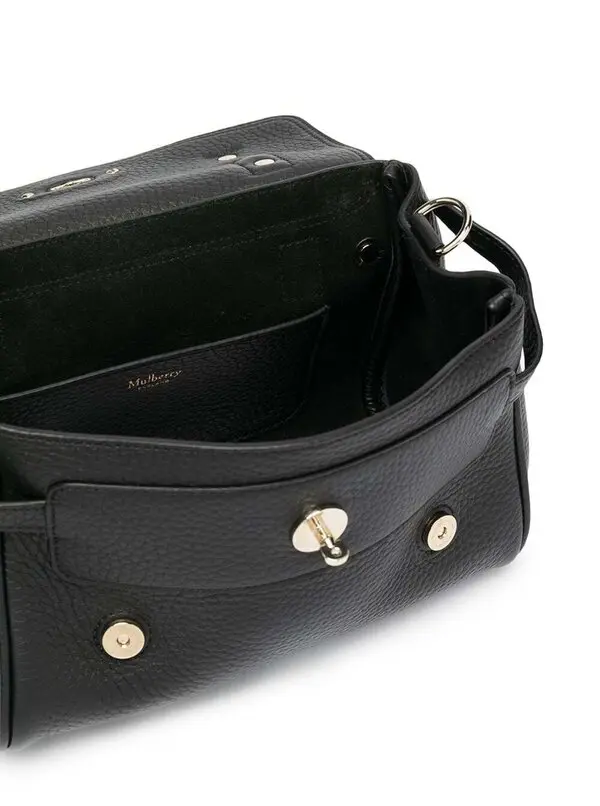 Mulberry Alexa Mini Handbag In Pebbled Leather - Black