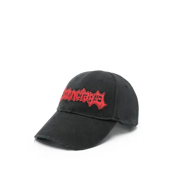 Balenciaga Baseball Cap With Embroidered Logo - Black