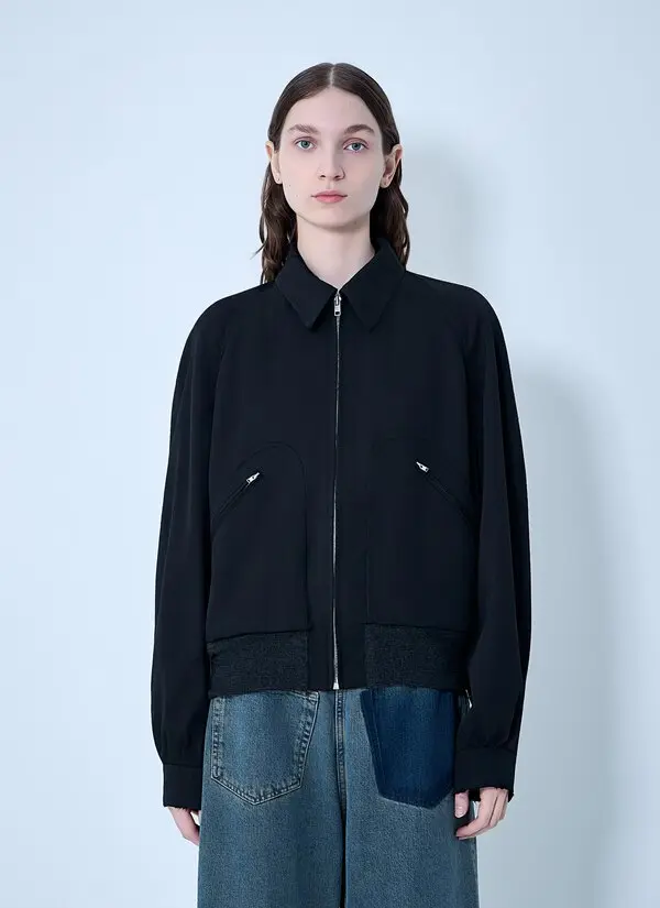 MAISON MARGIELA Zip-front Wool-blend Jacket - Black