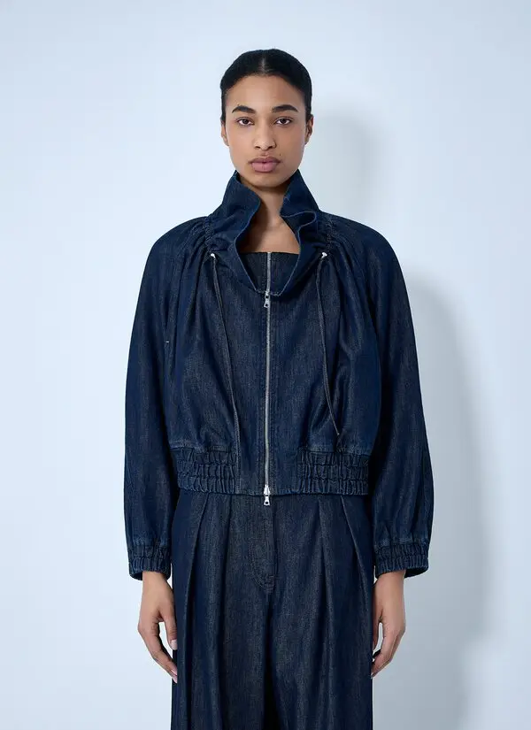 Dries Van Noten Denim High-neck Zip-up Jacket