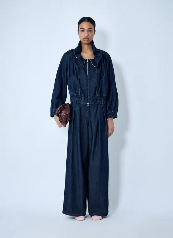 Dries Van Noten Denim High-neck Zip-up Jacket