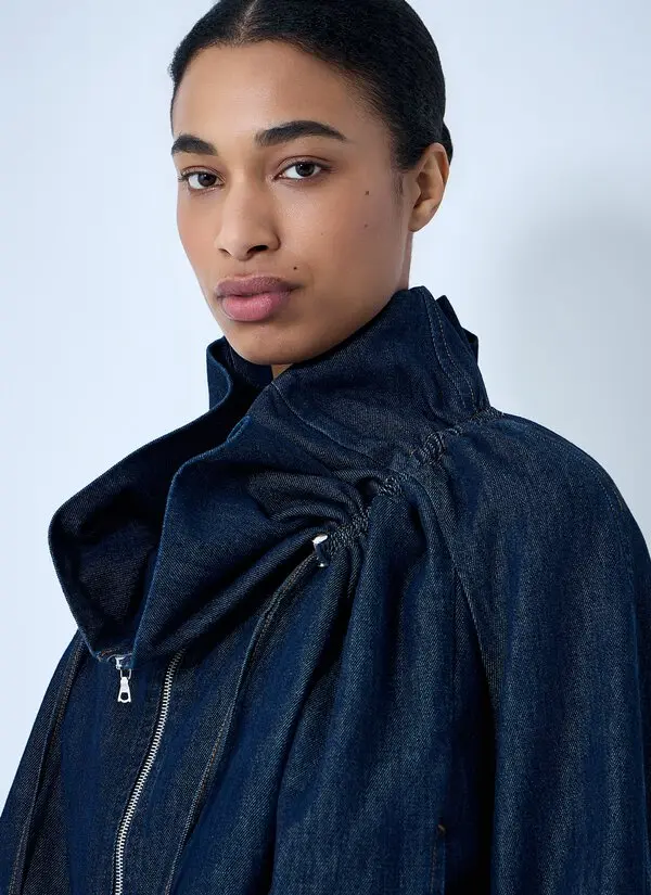 Dries Van Noten Denim High-neck Zip-up Jacket