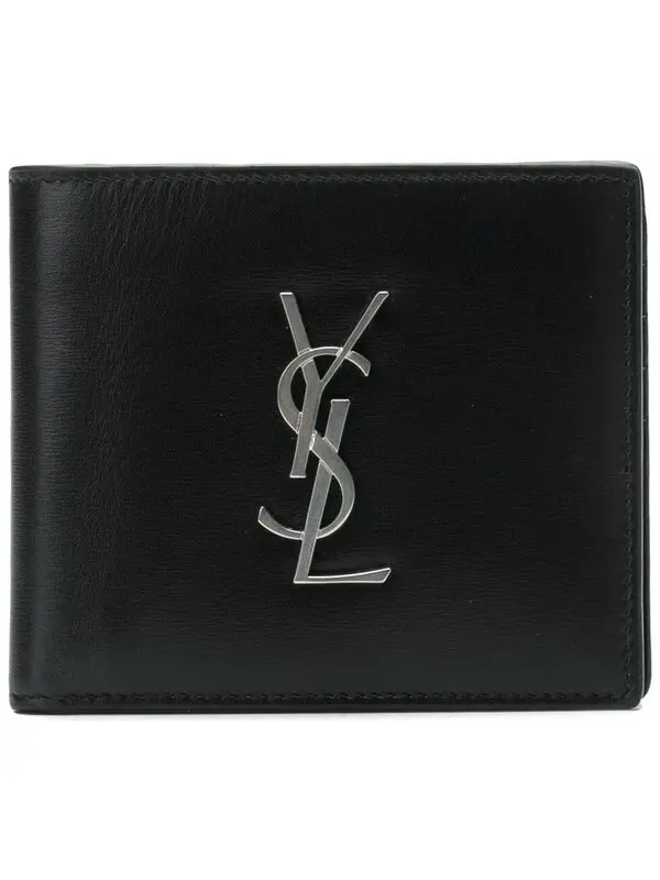 Saint Laurent Cassandre East/west Smooth Leather Wallet - Black