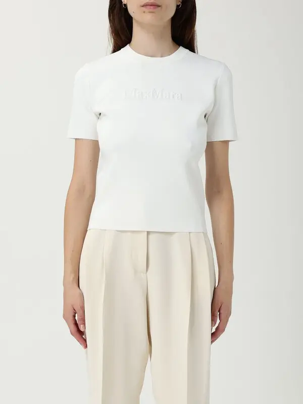 Max Mara Knitted Crew Neck Top - White