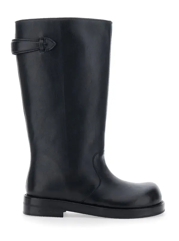 Acne Studios Leather Boots With Embossed Logo - Multicolor