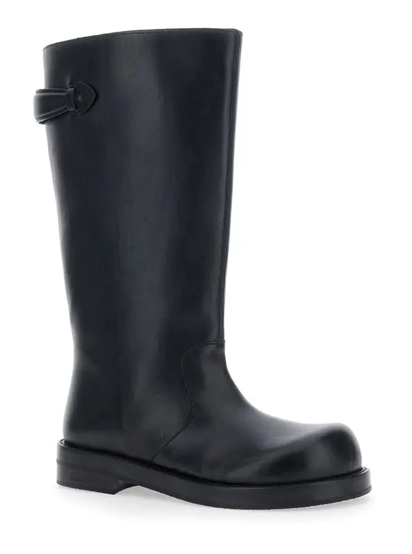 Acne Studios Leather Boots With Embossed Logo