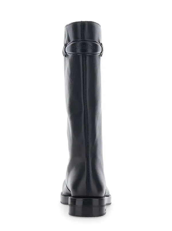 Acne Studios Leather Boots With Embossed Logo
