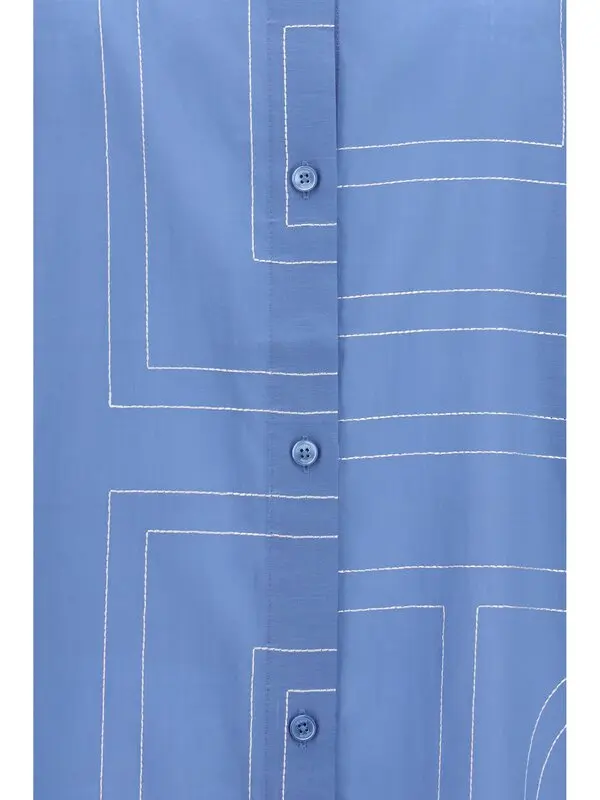 TOTEME Long Embroidered Shirt - Blue