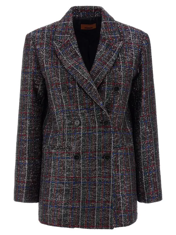 Missoni Sequin Tartan Double-breasted Blazer - Multicolor