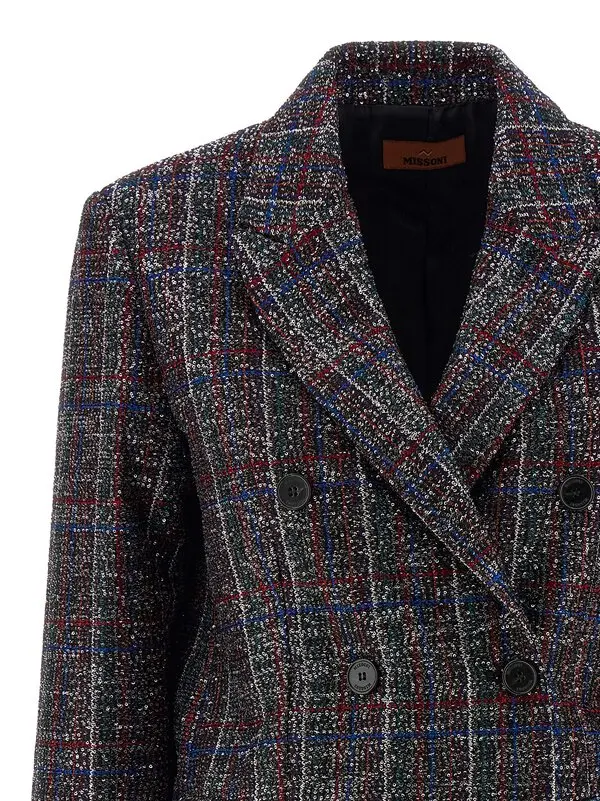 Missoni Sequin Tartan Double-breasted Blazer - Multicolor
