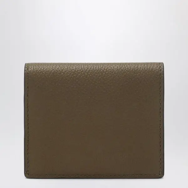TOTEME Taupe Grained-leather T-lock Card Holder - Gray