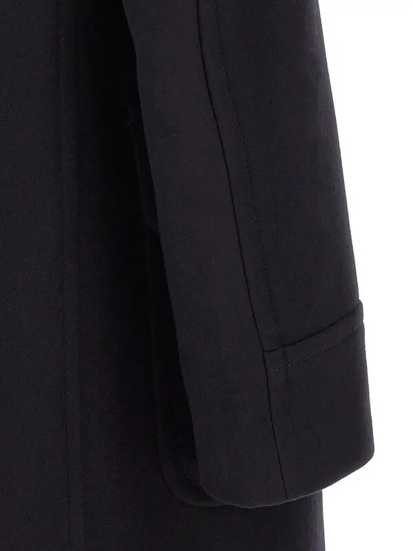 Tagliatore Double-breasted Wool And Cashmere Blend Midi Coat - Blue