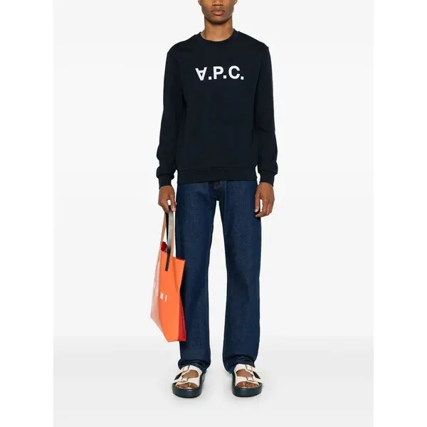 A.p.c. Crewneck Sweatshirt With Flocked Logo