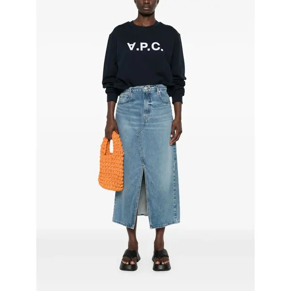 A.p.c. Crewneck Sweatshirt With Flocked Logo