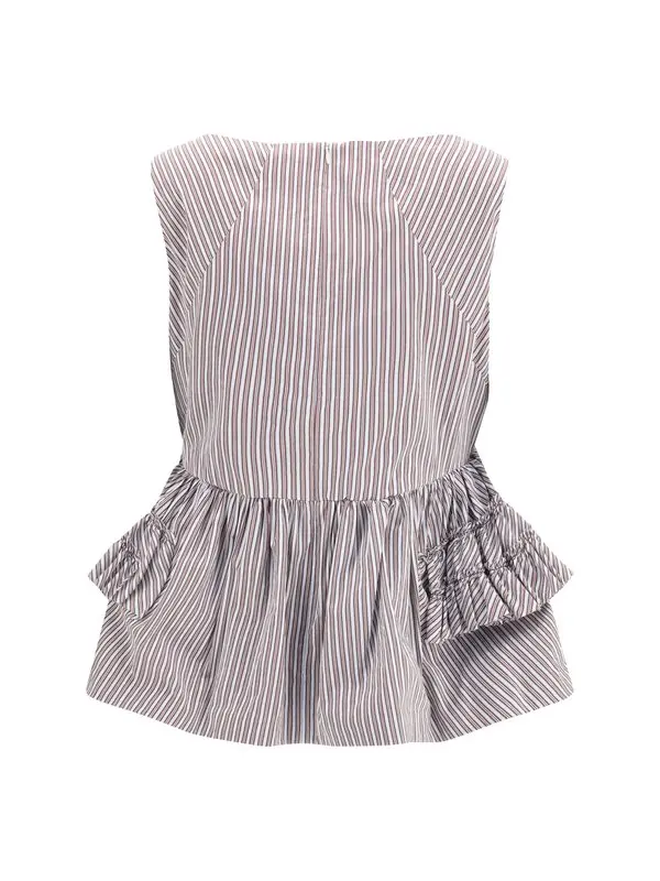 Dries Van Noten Striped Ruffled Peplum Top - Multicolor