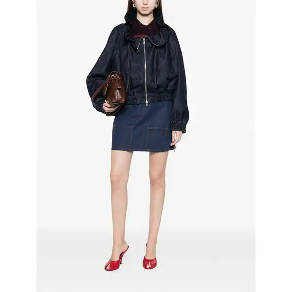 Fendi A-line Skirt With Logo Patch