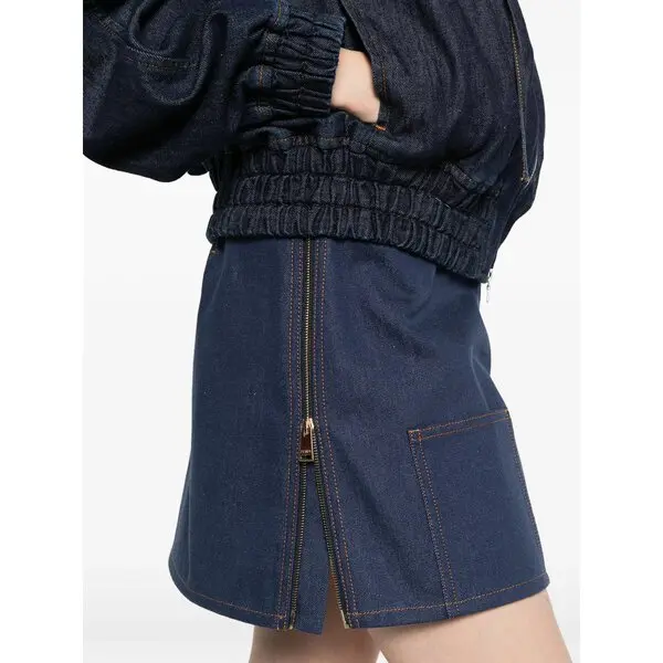 Fendi A-line Skirt With Logo Patch