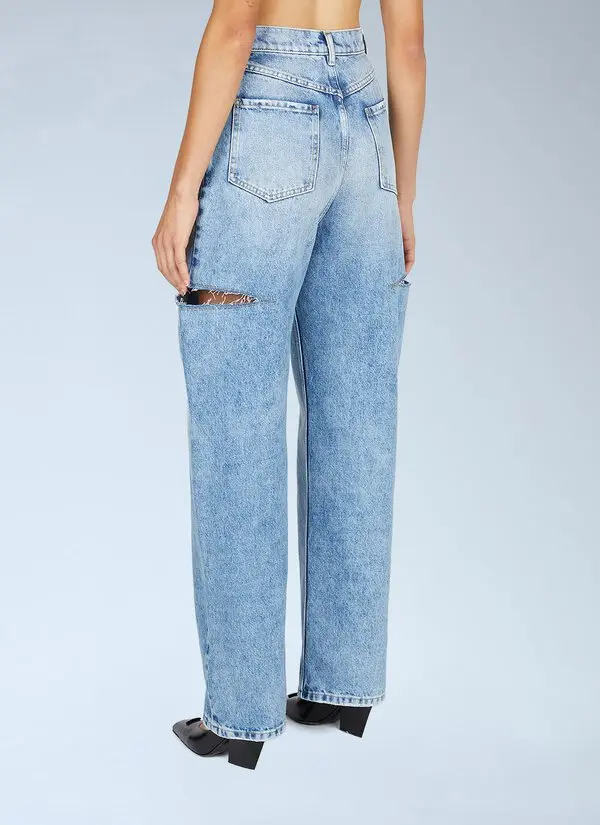 MAISON MARGIELA Ripped High-waist Denim Jeans - Blue