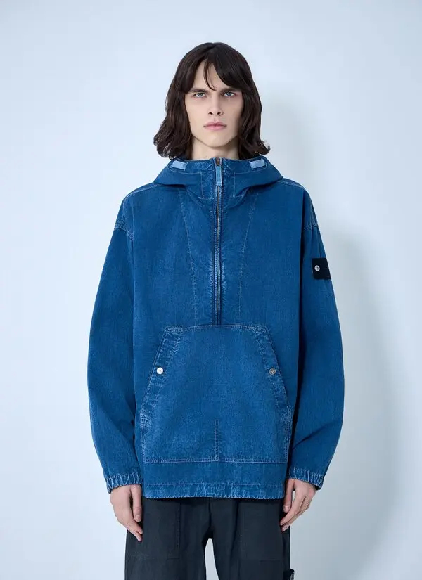 Stone Island Hooded Zip-up Jacket - Blue