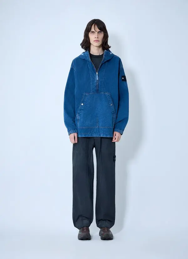 Stone Island Hooded Zip-up Jacket - Blue
