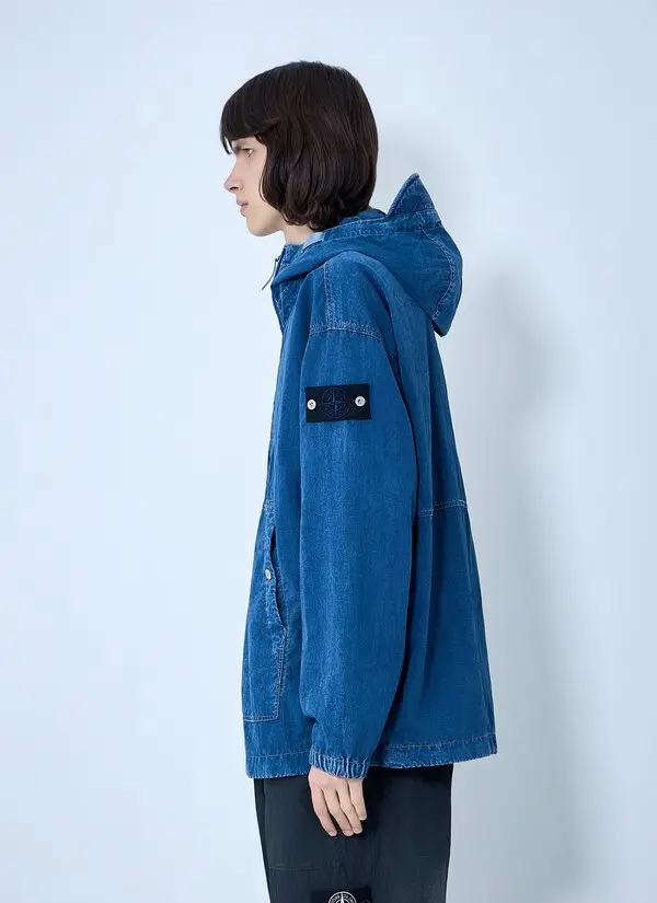 Stone Island Hooded Zip-up Jacket - Blue