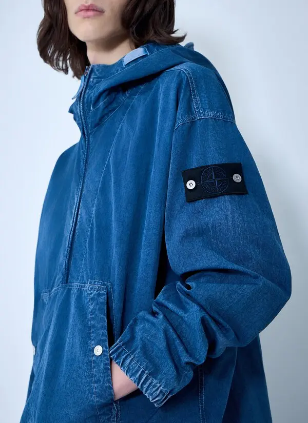 Stone Island Hooded Zip-up Jacket - Blue