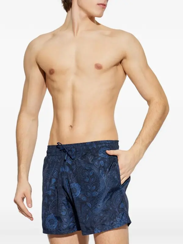 Etro Floral Paisley Swim Shorts - Blue