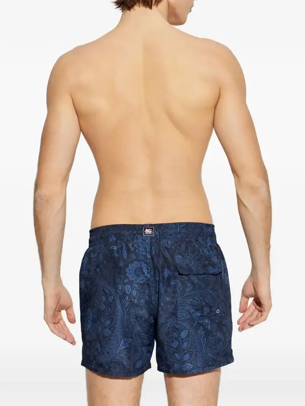 Etro Floral Paisley Swim Shorts - Blue