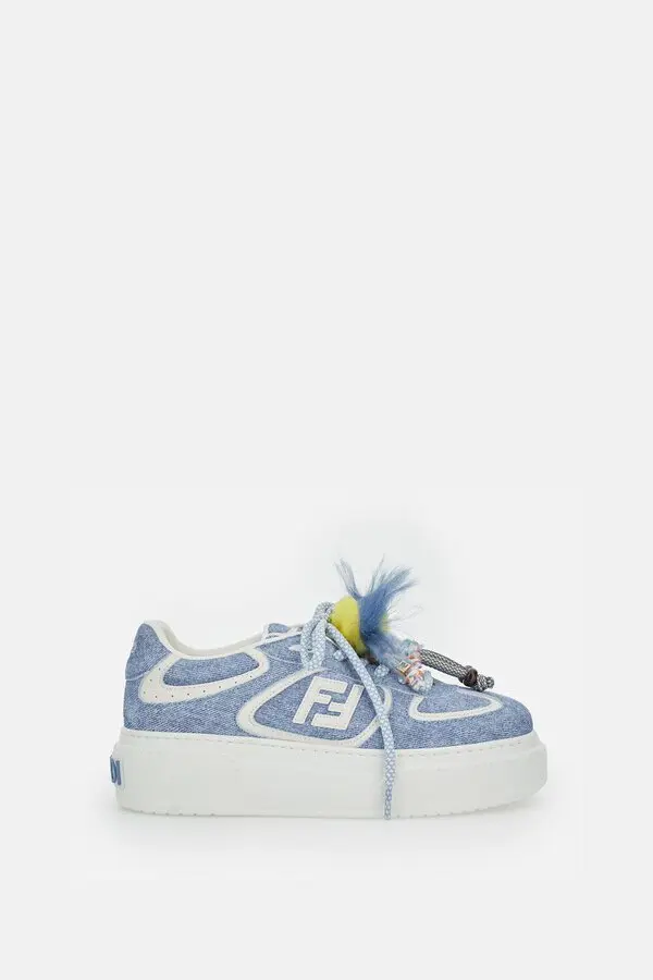 Fendi Match Denim Sneakers With Charms - Multicolor